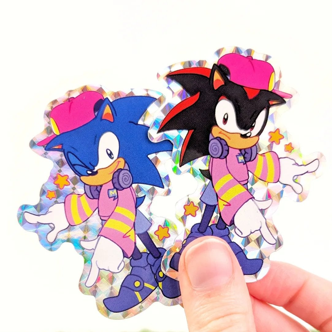 Sonic & Shadow, Prismatic Holographic Vinyl Sticker Set – MinuteSarah
